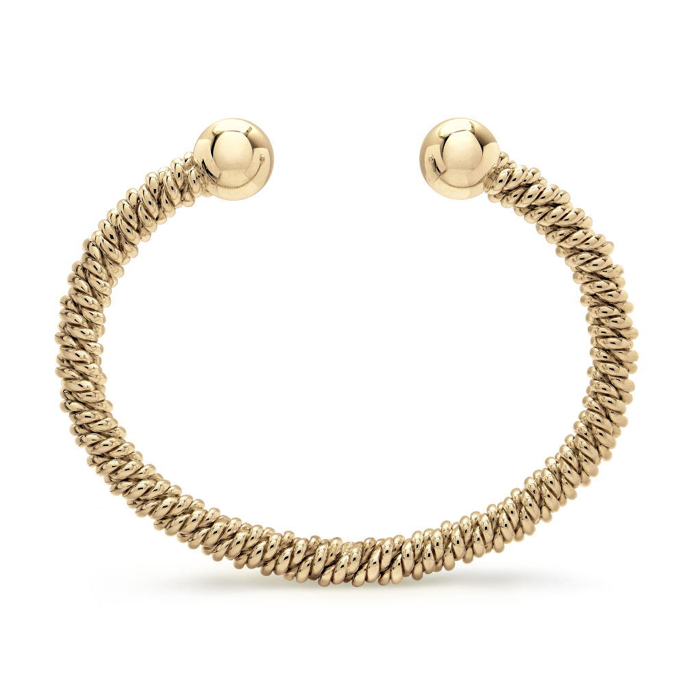 9ct Gold Torsione Torque Bangle | David Jonns