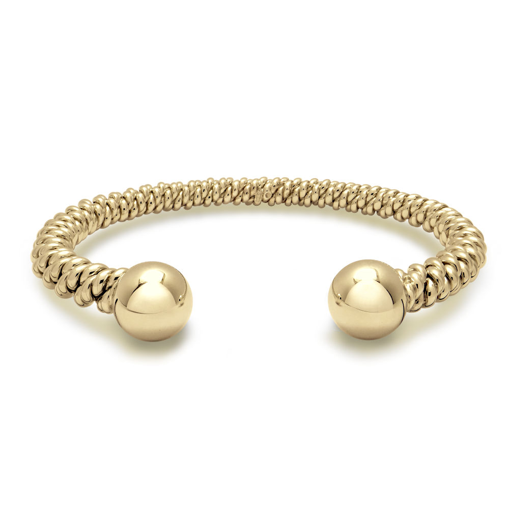 9ct Gold Torsione Torque Bangle | David Jonns
